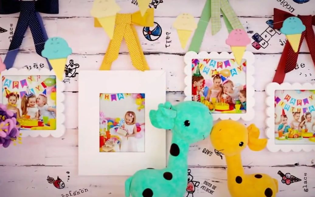 BD18儿童电子相册AE模板生日祝福成长档案家庭宝宝照片展示视频...