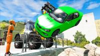 BeamNG:搞笑时刻,邪恶的假人玩汽车碰撞测试,画面够酸爽