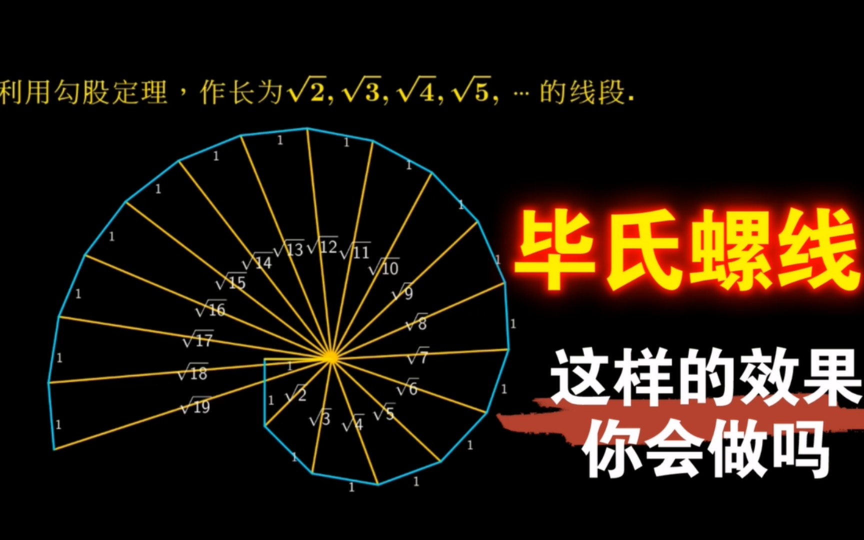 你会作长为根号n的线段吗——教你用GeoGebra作别样的毕氏螺线