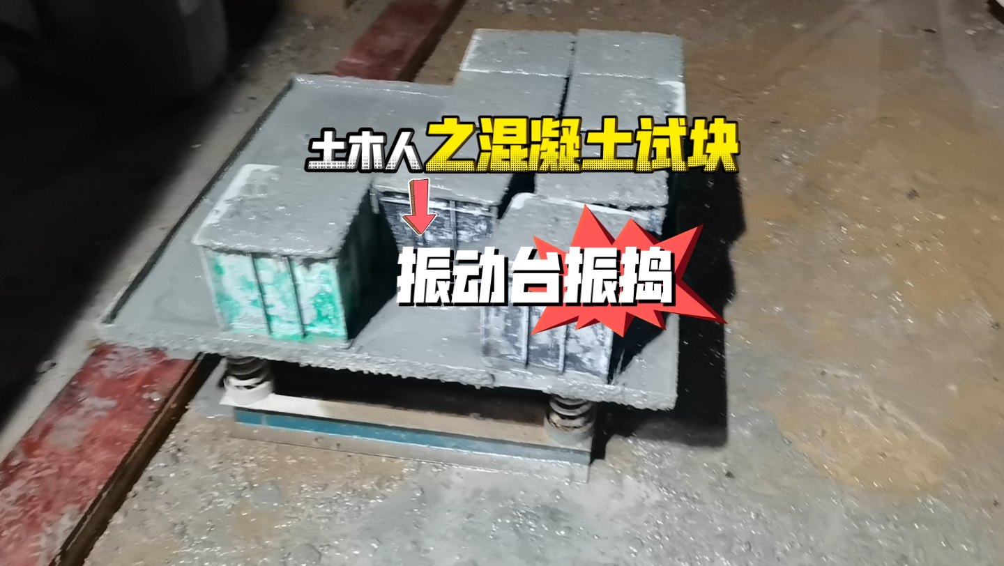 振动台振捣混凝土试块