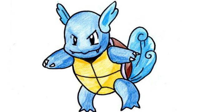 神奇宝贝精灵宝可梦:卡咪龟简笔画