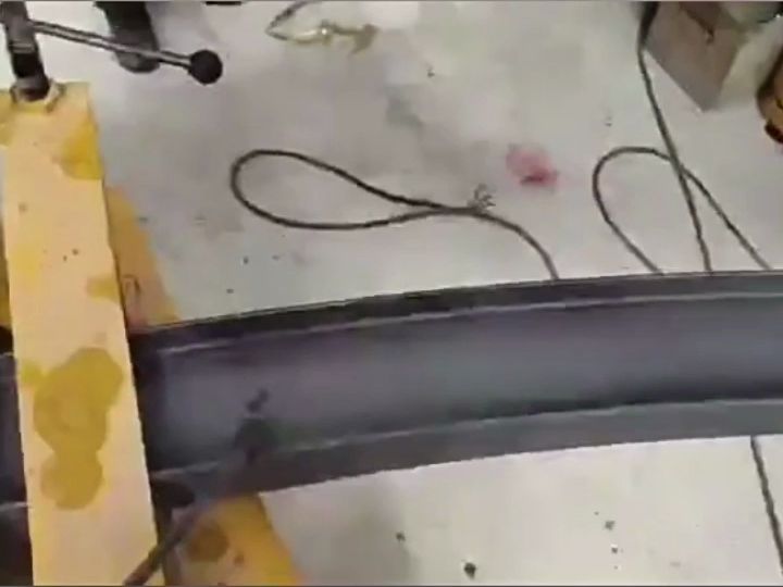 工字钢全自动液压数控H钢弯曲机施工效果