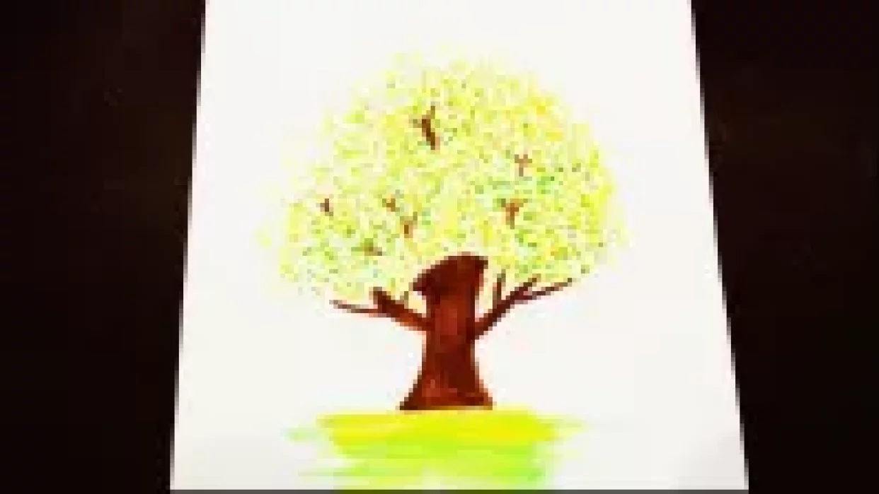 儿童手工画简笔画大树画法非常简单的画大树方法