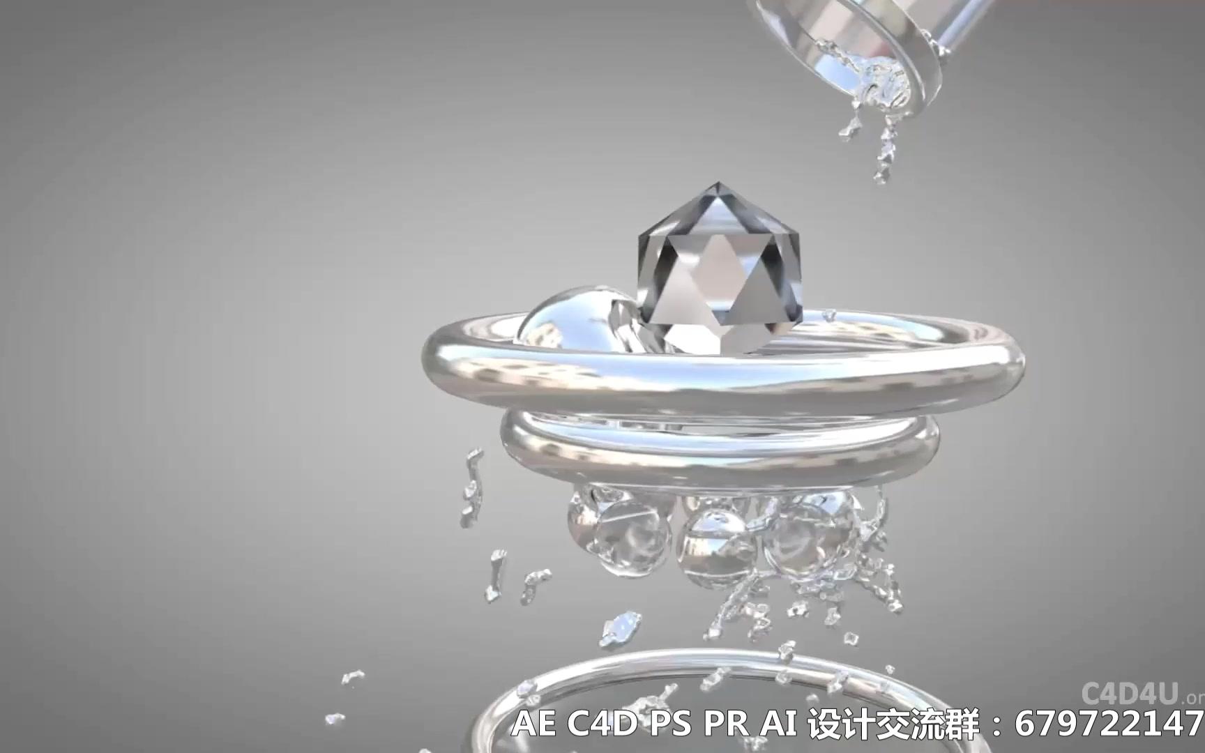 C4D特效赏析:这种银色金属流体非常真实,渲染效果满分