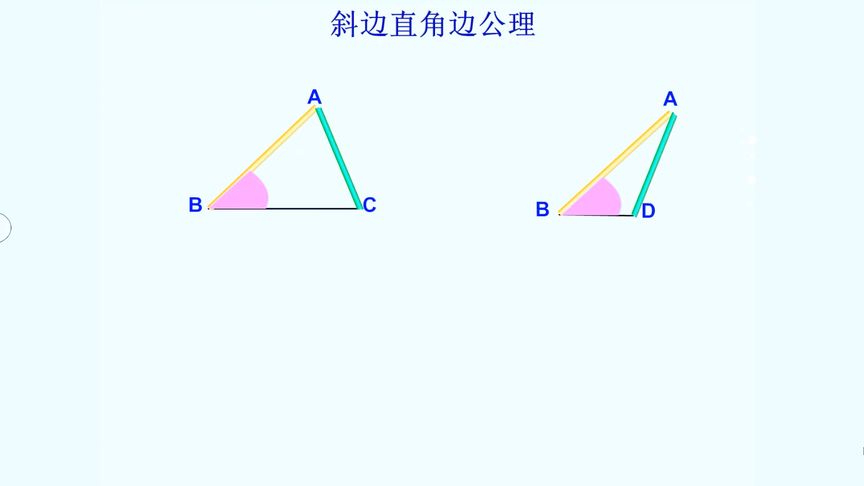 数学动画:斜边直角边(HL全等)公理,判定三角形全等的一种方法
