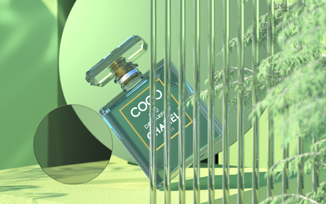 【C4D教程】一流小清新!C4D香水海报制作思路解析!