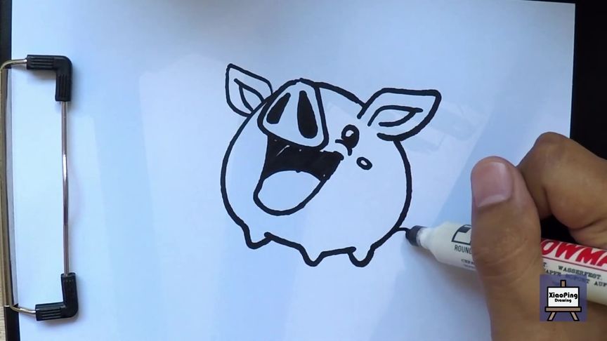 儿童简笔画画小动物 画一只爱笑的小猪猪,简单几笔就可以画好