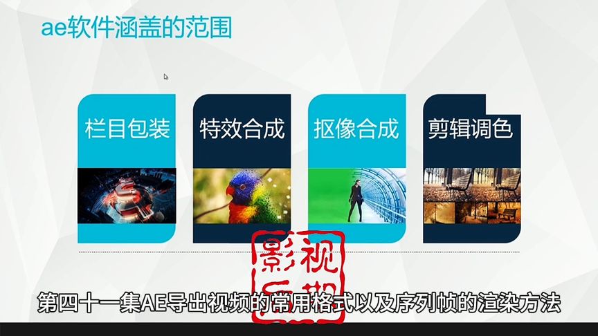 第四十一集AE导出视频的常用格式以及序列帧的渲染方法