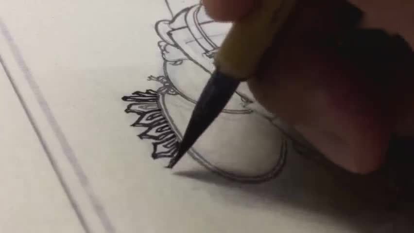 敬德门神手臂铠甲画法,工笔人物线描,西游补绘,跟付老师学画画