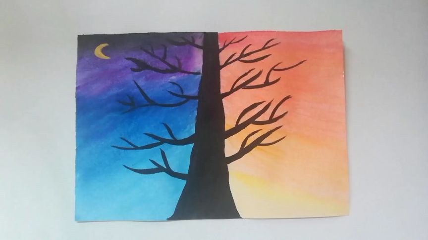 超简单的ߌ�水粉画,码住试试吧!