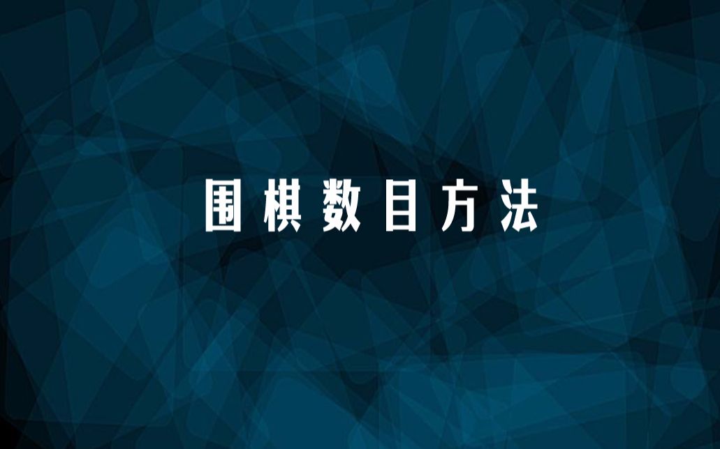 围棋数目的方法(中国数子法)