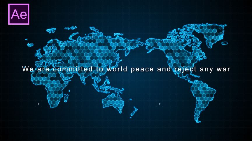 AE宣传片包装特效——科技感世界地图