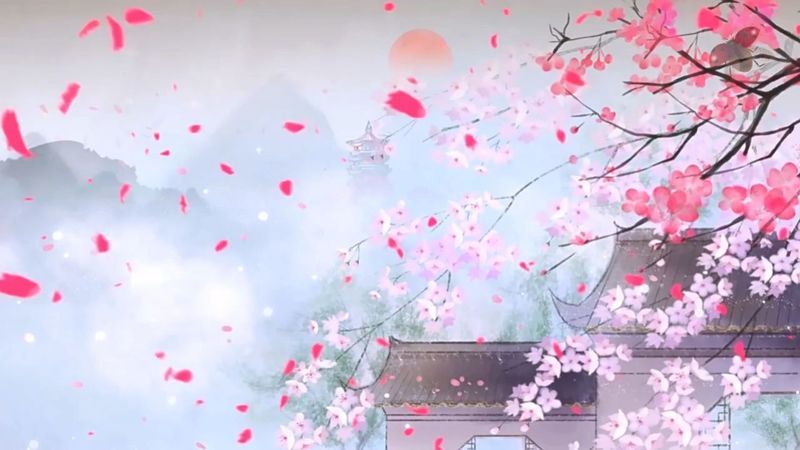 桃花朵朵开歌曲古风少儿舞蹈唯美桃花舞台演出节目大屏幕高清LED...