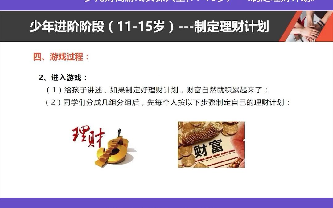 少儿财商指导师游戏实操课 制定你的理财计划