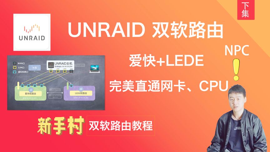 (下集)UNRAID NAS 系统配置双软路由,完美直通网卡、CPU