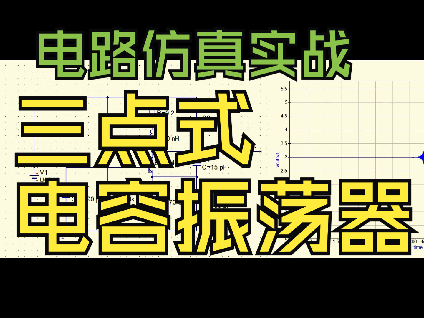 电路仿真:最简单的振荡器,只有一个三极管的三点式电容振荡器