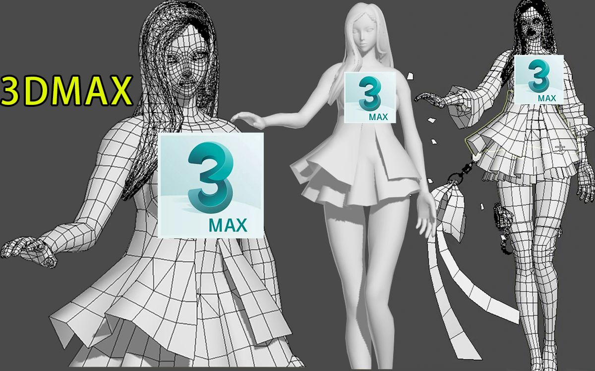 3dmax人物建模:古风人物角色详细建模,高精度还原制作角色模型