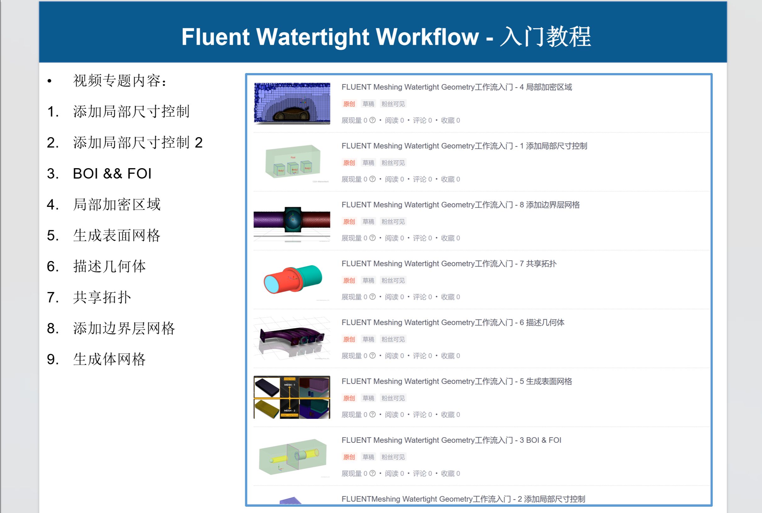 FluentMeshing Watertight入门教程-介绍