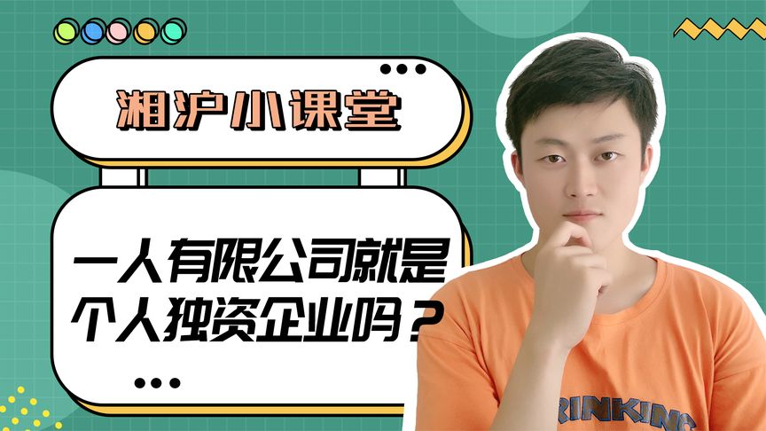 一人有限公司=个人独资企业吗?
