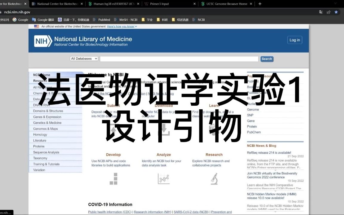 法医物证学实验1——SNP常规引物设计
