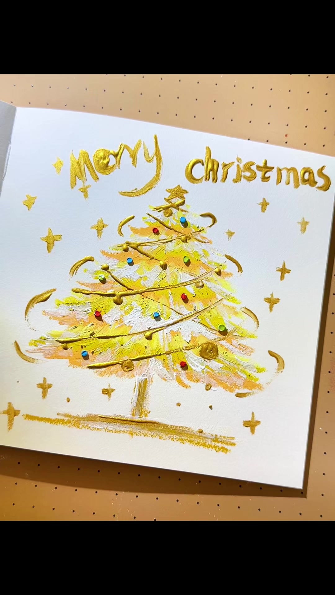 教你画圣诞树ߎ�|油画棒 #今日分享 #每日分享 #油画棒真好玩 #画画 ...