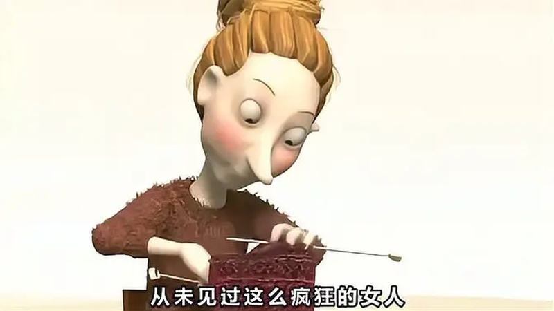 一个织围巾织疯了的女人,毛线不够居然用头发来凑!
