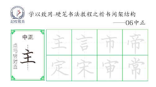 学以致用——硬笔书法教程之楷书间架结构06中正