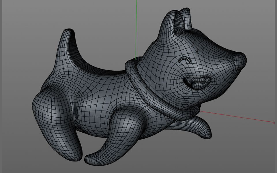 一只C4D旺旺狗建模的展示
