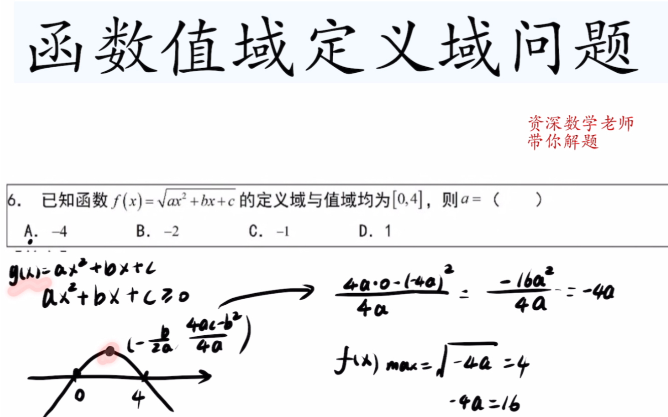 函数值域定义域问题ߔ�函数问题必须搞懂✅资深数学teacher,985.211...