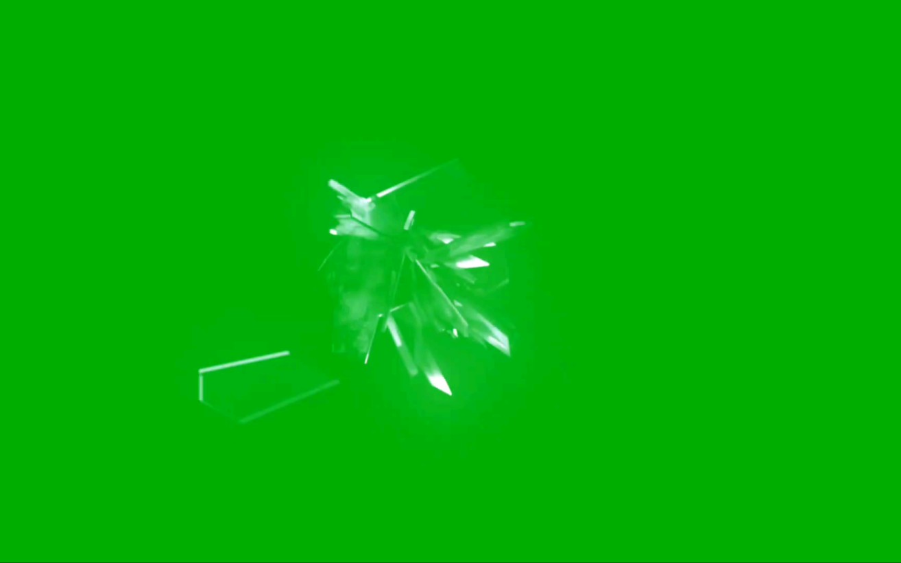 AE 抖音玻璃碎片绿幕素材