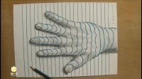 教你怎样在纸上画立体图、手, 门、字母