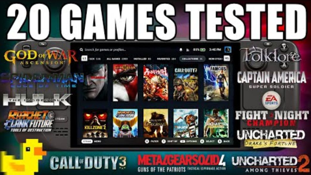 Steam Deck PS3模拟器 小黄鸭补帧Lossless Scaling:20款游戏测试!