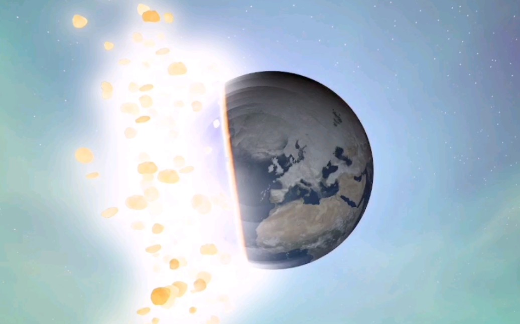 行星相撞,两颗星球被气化(宇宙沙盘模拟)