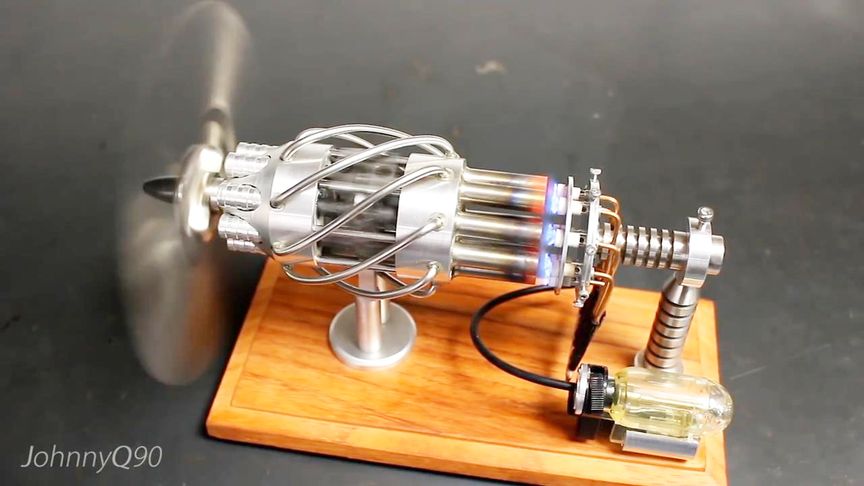 制作16缸汽油动力斯特林发动机,原理都很简单