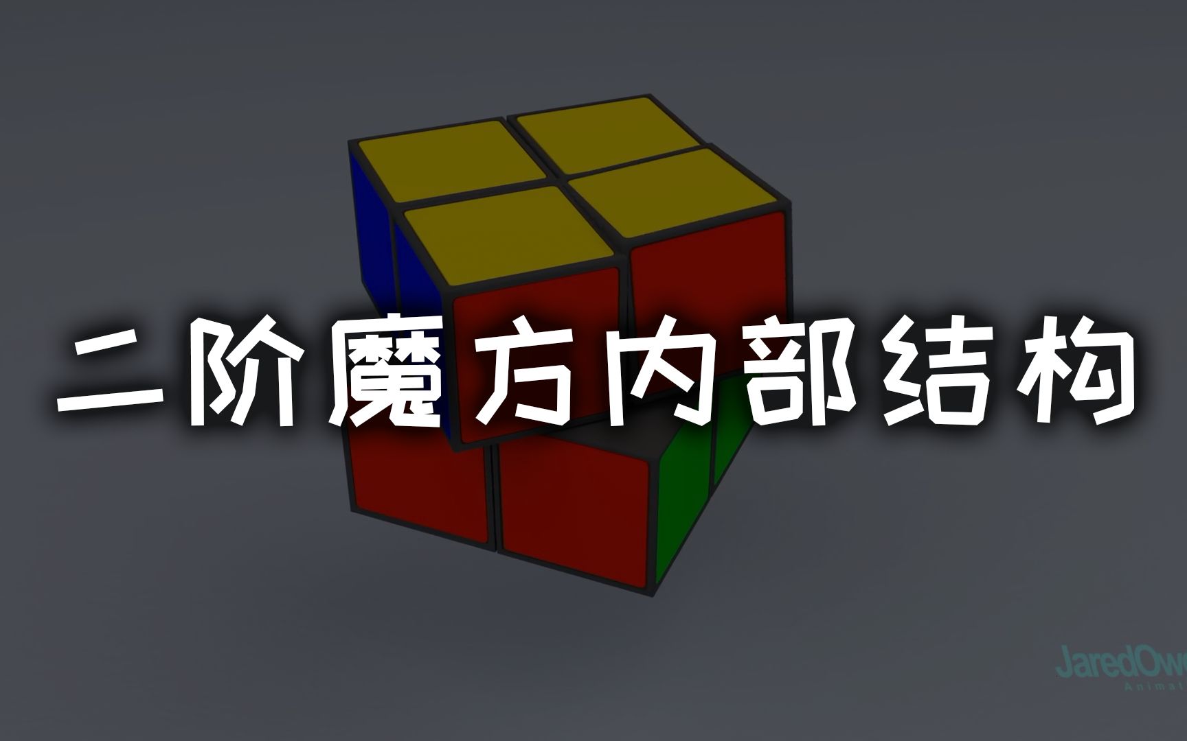 【魔方动画】二阶魔方比较老的内部结构演示