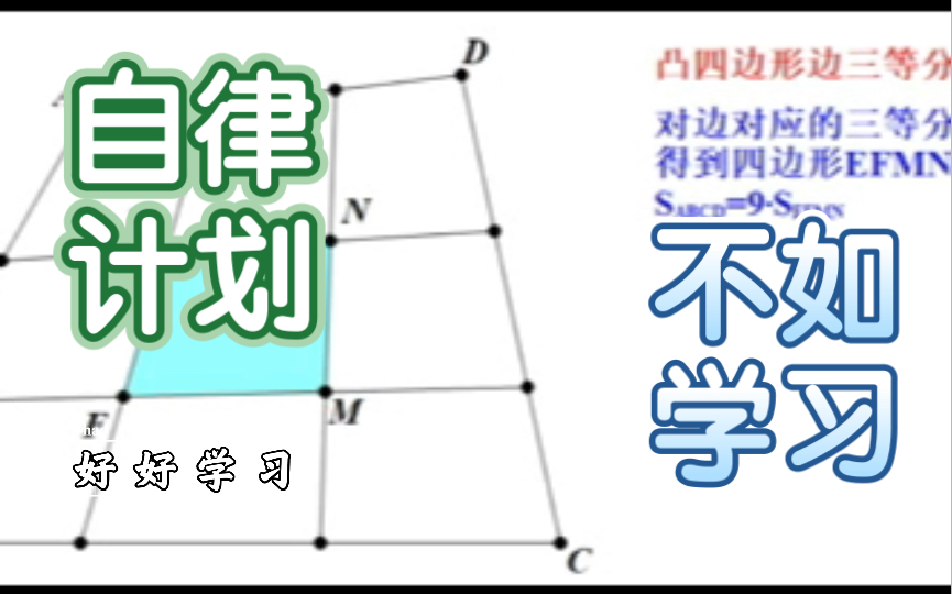 数学常识129,四边形边三等分点性质