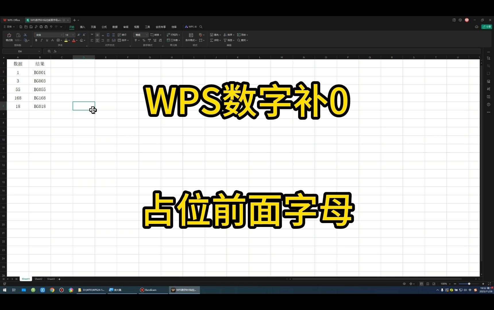 1-30WPS数字补0站位前面字母