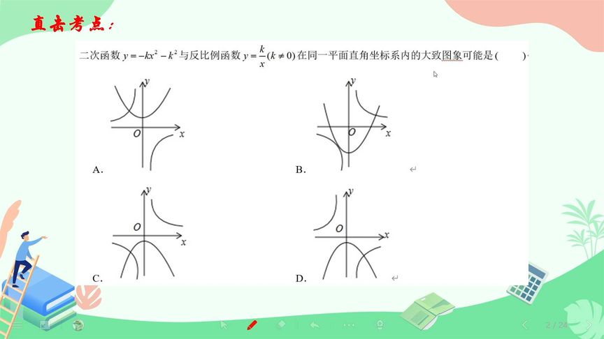初中数学,反比例函数和二次函数图像确定,根据图像确定字母参数
