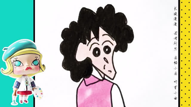 儿童简笔画:蜡笔小新的外婆美伢妈妈和外婆几乎一摸一样