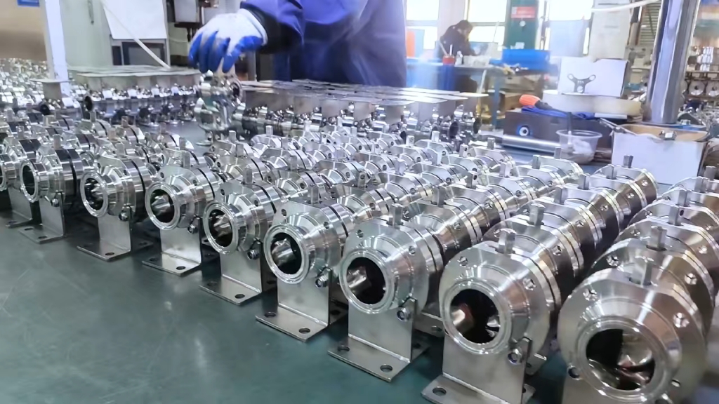 伟恒流体卫生级带支架快装蝶阀 不锈钢平台蝶阀 啤酒蝶阀