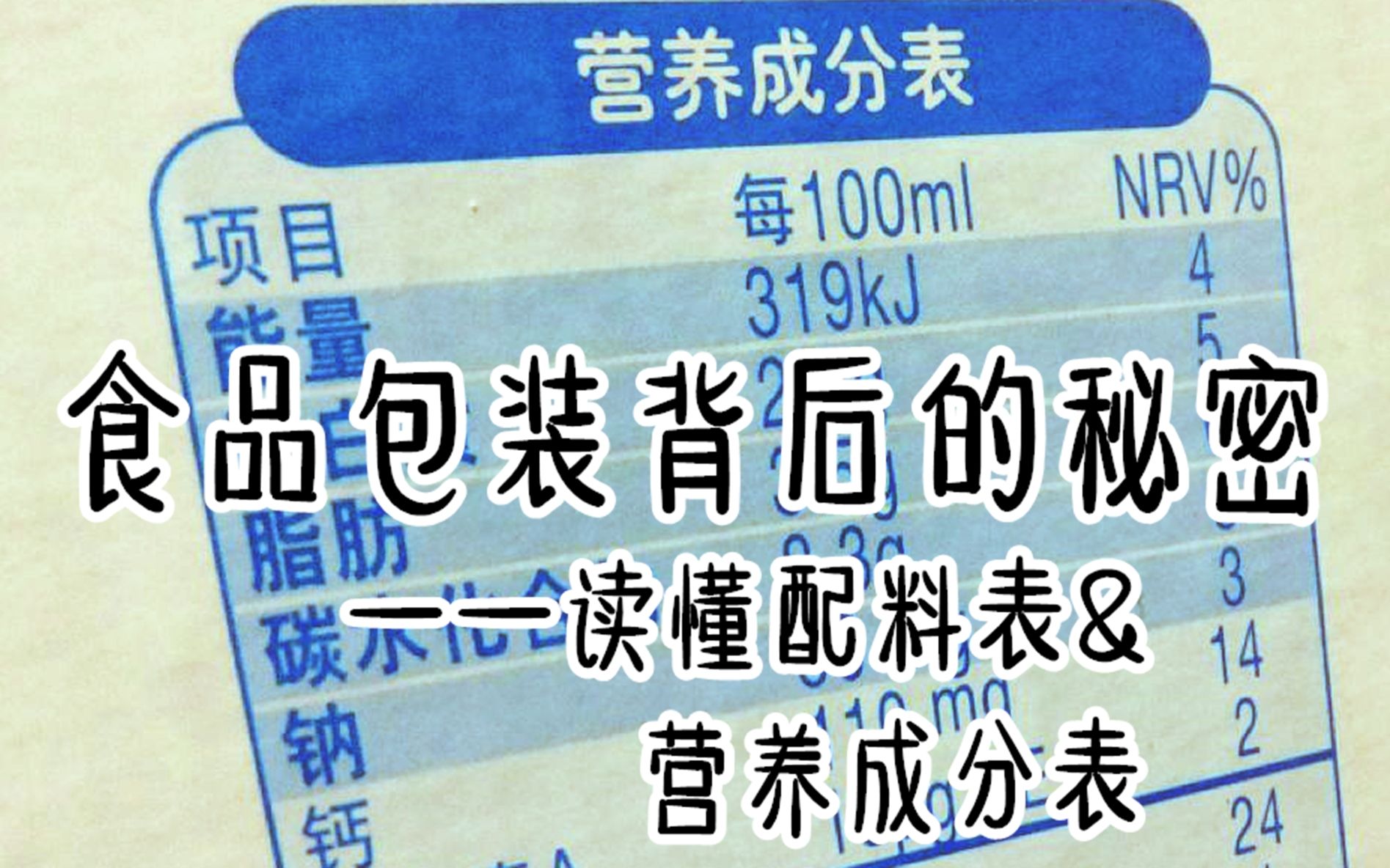 【知食】五分钟搞懂营养成分表和配料表,你看对了吗?