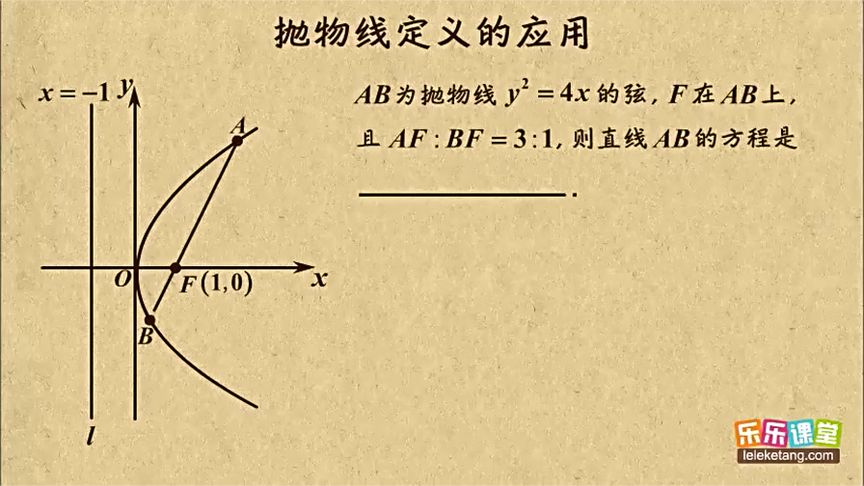 高中数学解析几何:抛物线定义的应用