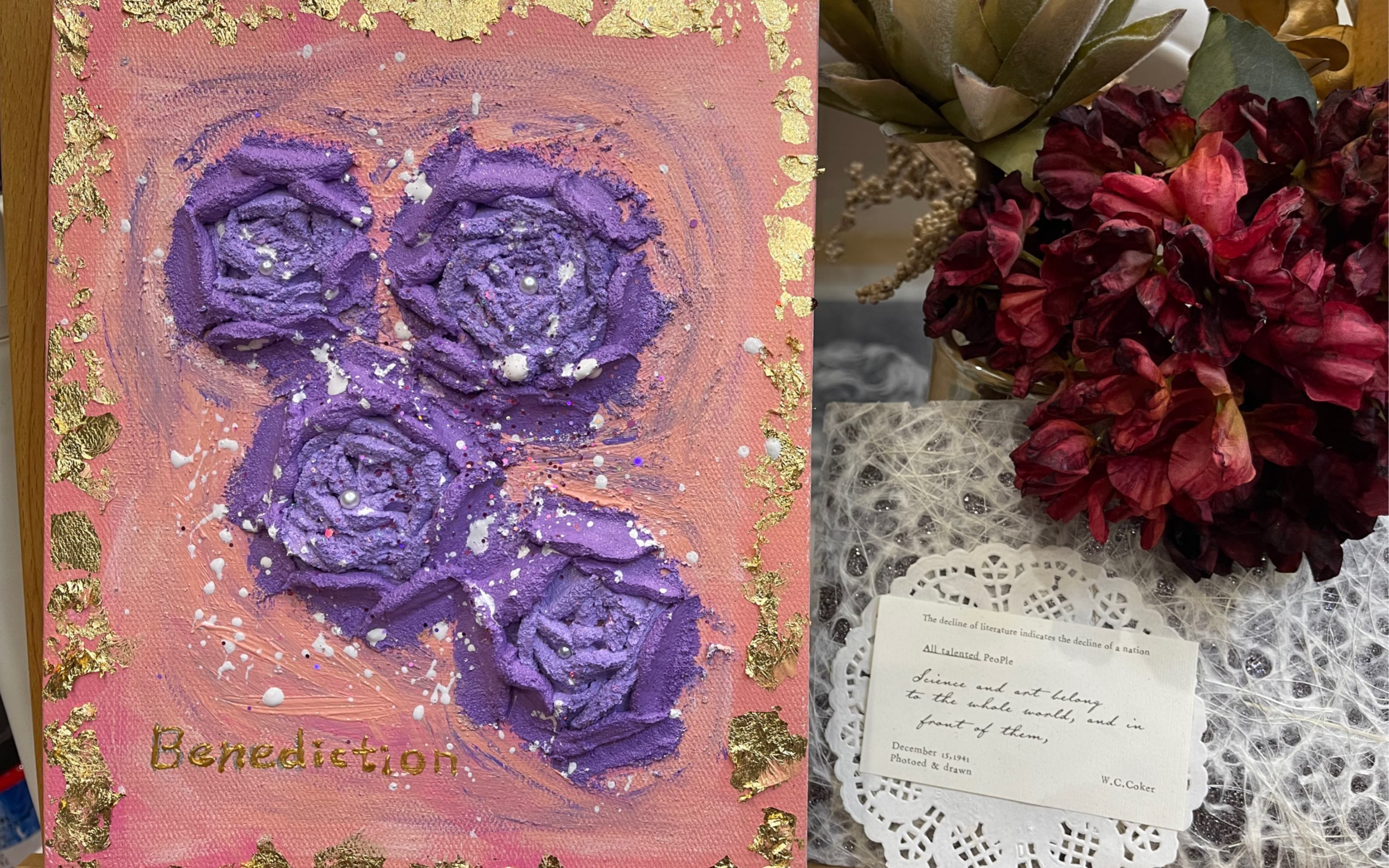 石英砂肌理画-浪漫小清新绘画步骤