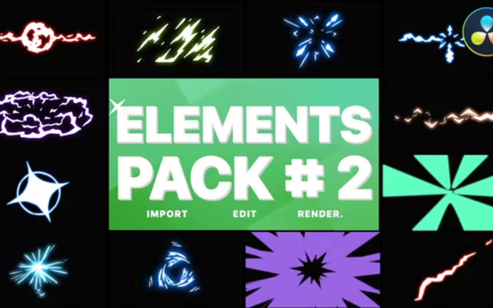 【达芬奇插件】动态过渡发光效果能量卡通放电元素科学演示科幻卡通...