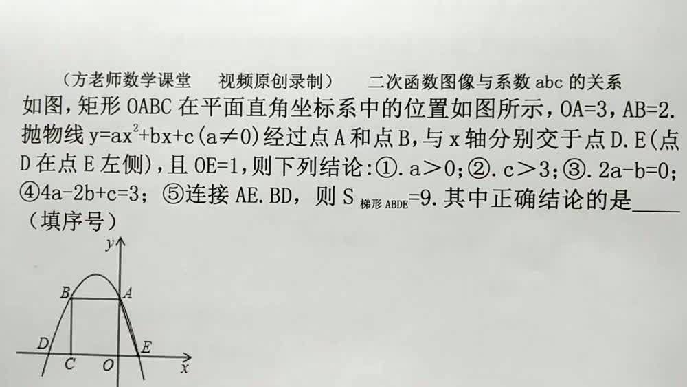 九年级数学:正确的结论有几个?二次函数图像,与系数abc的关系