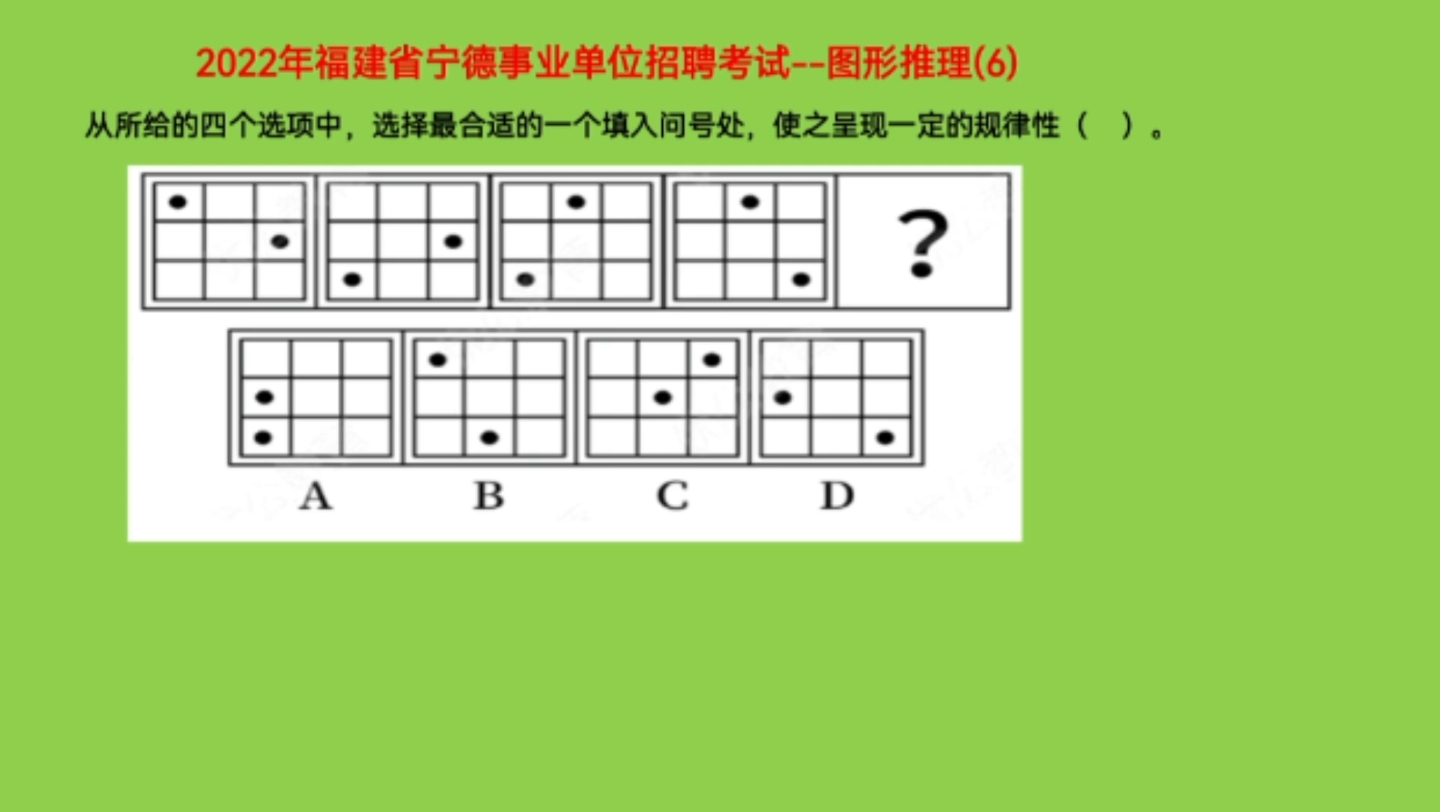 2022年福建省宁德事业单位招聘考试,图形推理6-10,真题解析