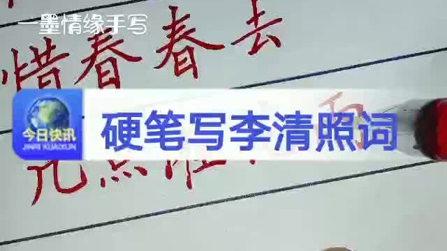 硬笔楷书写李清照词一首,大家觉得这硬笔书法怎么样