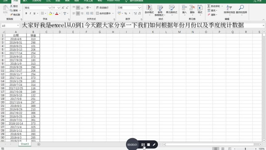 如何根据年份,季度,月份统计数?使用数据透视表即可轻松搞定