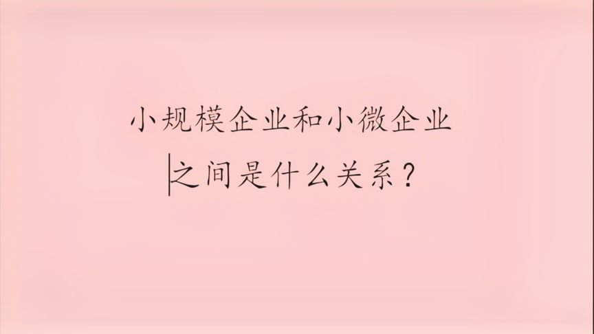 小规模企业和小微企业之间有什么关系呢?