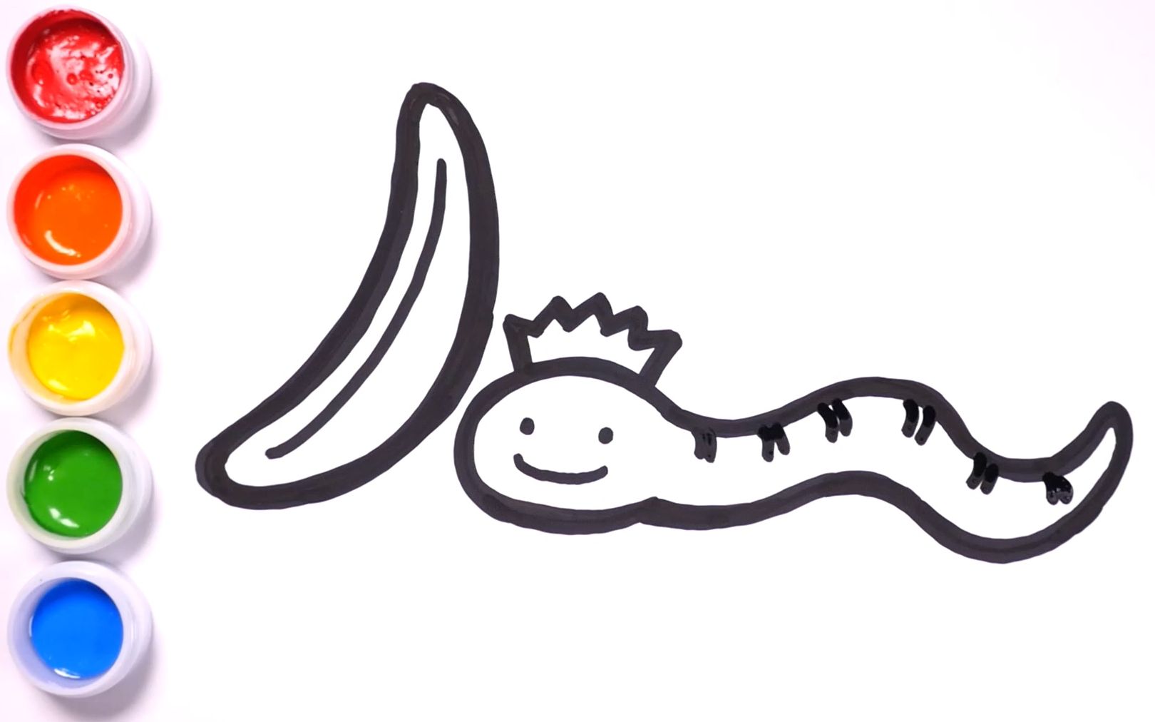 【简笔画】简笔画贪吃的小蛇|教你画戴帽子的小蛇和香蕉|儿童绘画|学画